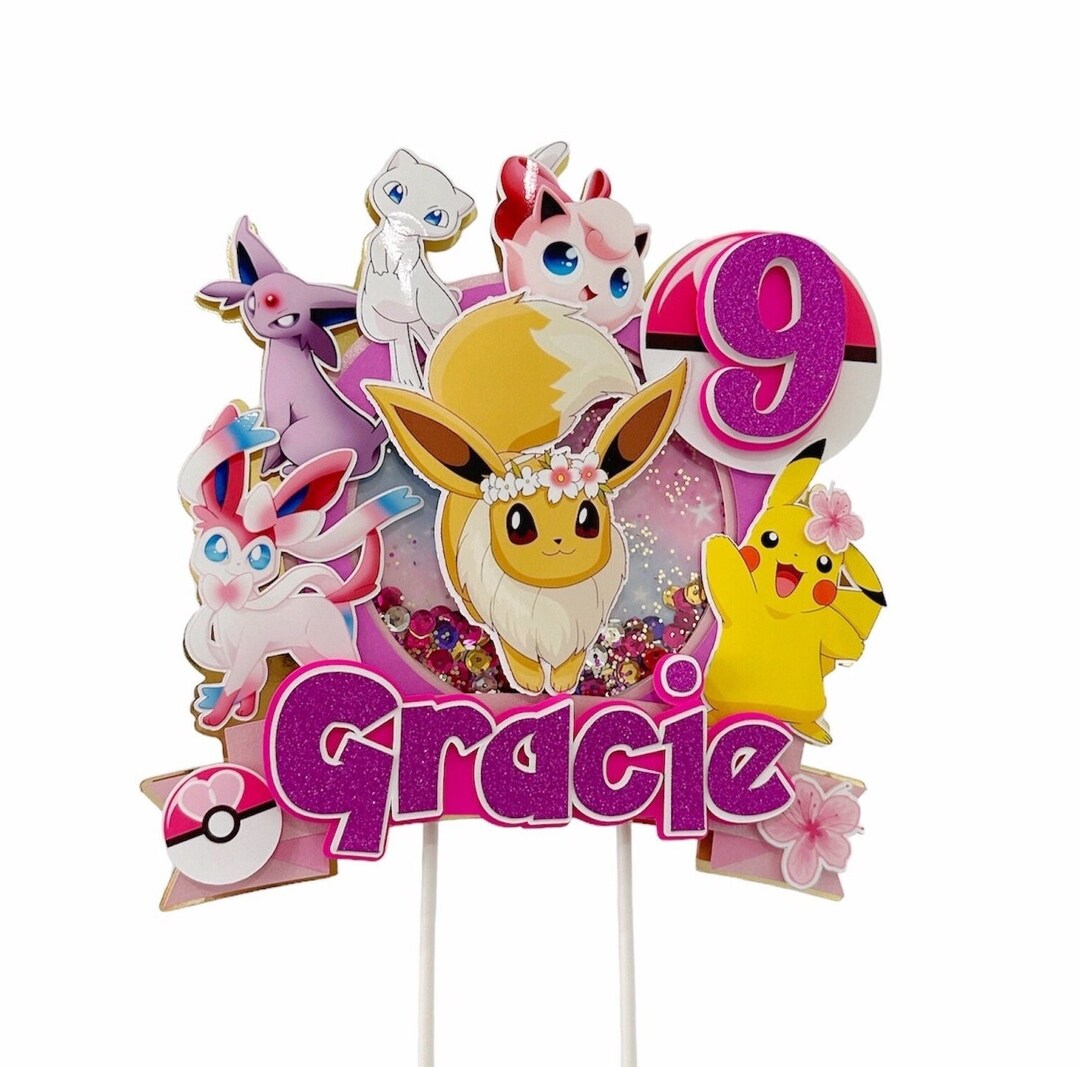 Pokemon Girl Cake Topper. Pikachu Cake Topper. Eevee Cake Topper. Cake ...