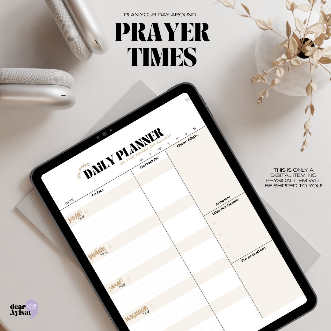 Islamic Daily Planner Daily Task Organizer Prayer - Etsy