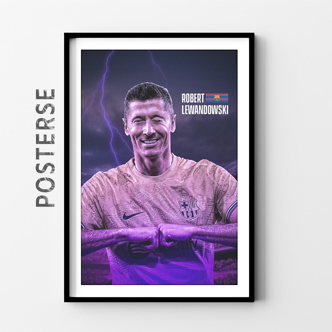 Robert Lewandowski, Fußball Poster, FC Barcelona Druck, Fußball ...