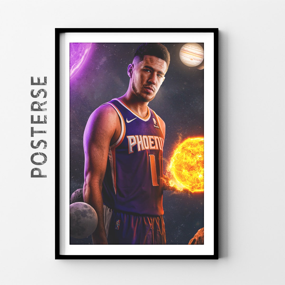 Devin Booker Poster, Phoenix Suns Print, Basketball Wall Art, Modern ...