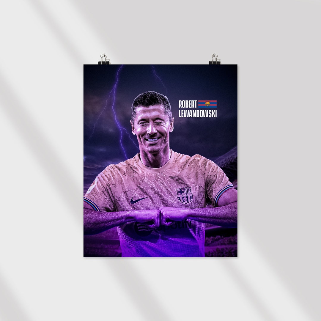 FC Barcelona Robert Lewandowski Soccer Coach Gift, Digital Print ...