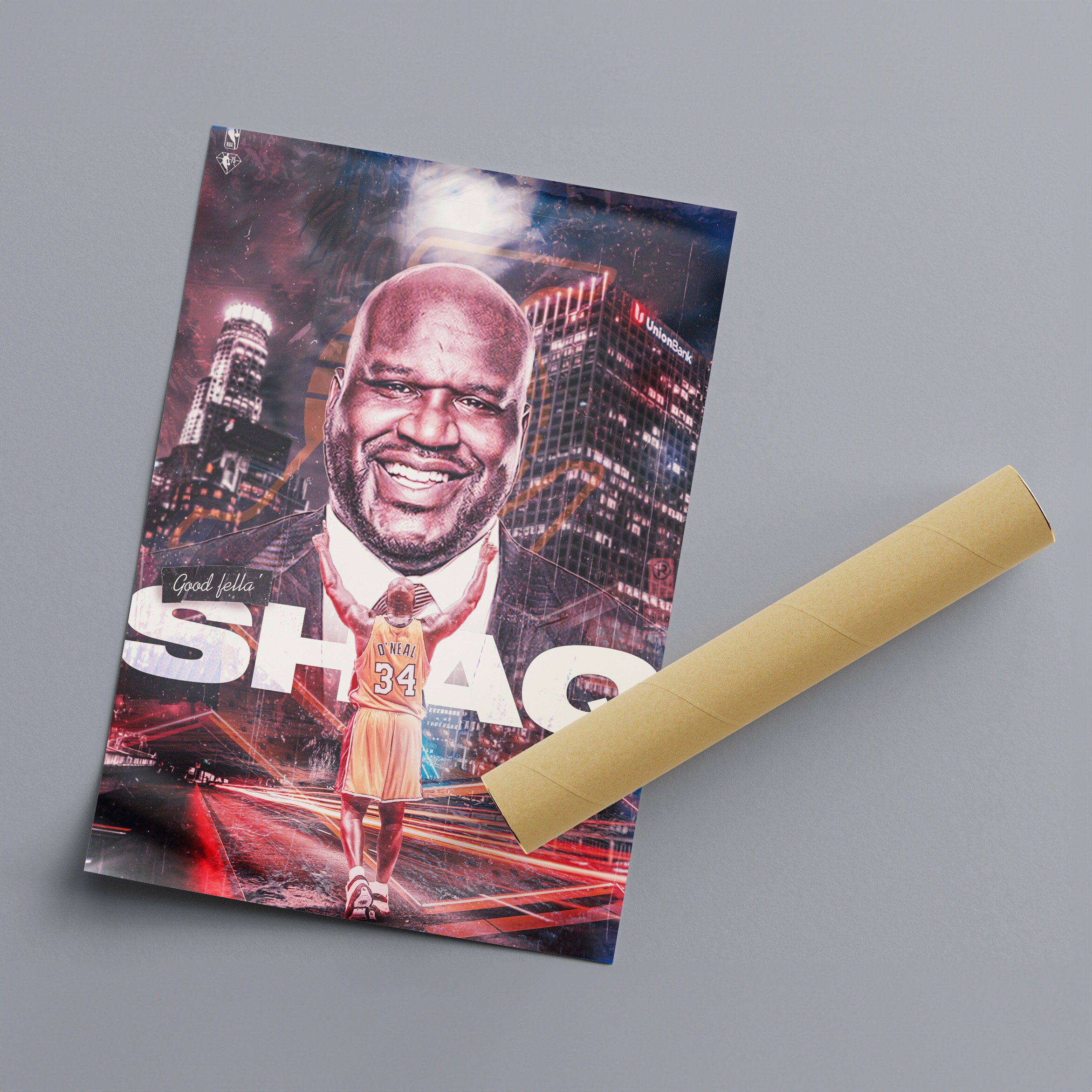 Los Angeles Lakers Shaquille O'neal NBA Posters, Basketball Wall Art ...