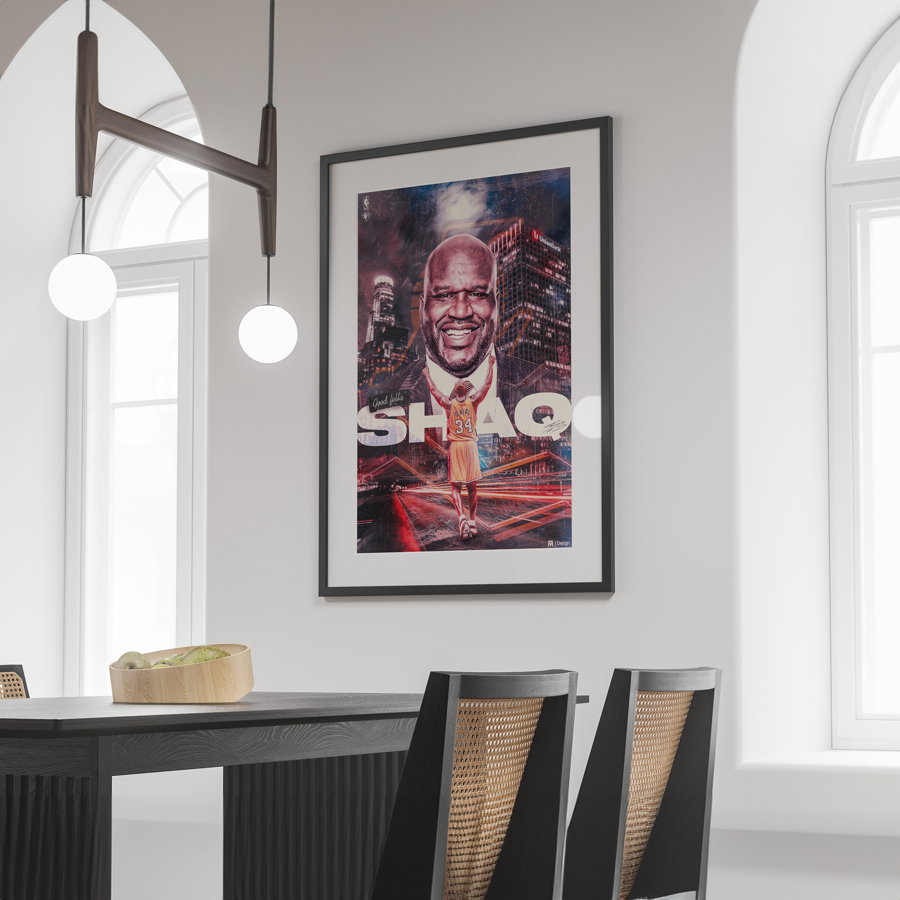 Los Angeles Lakers Shaquille O'neal NBA Posters, Basketball Wall Art ...