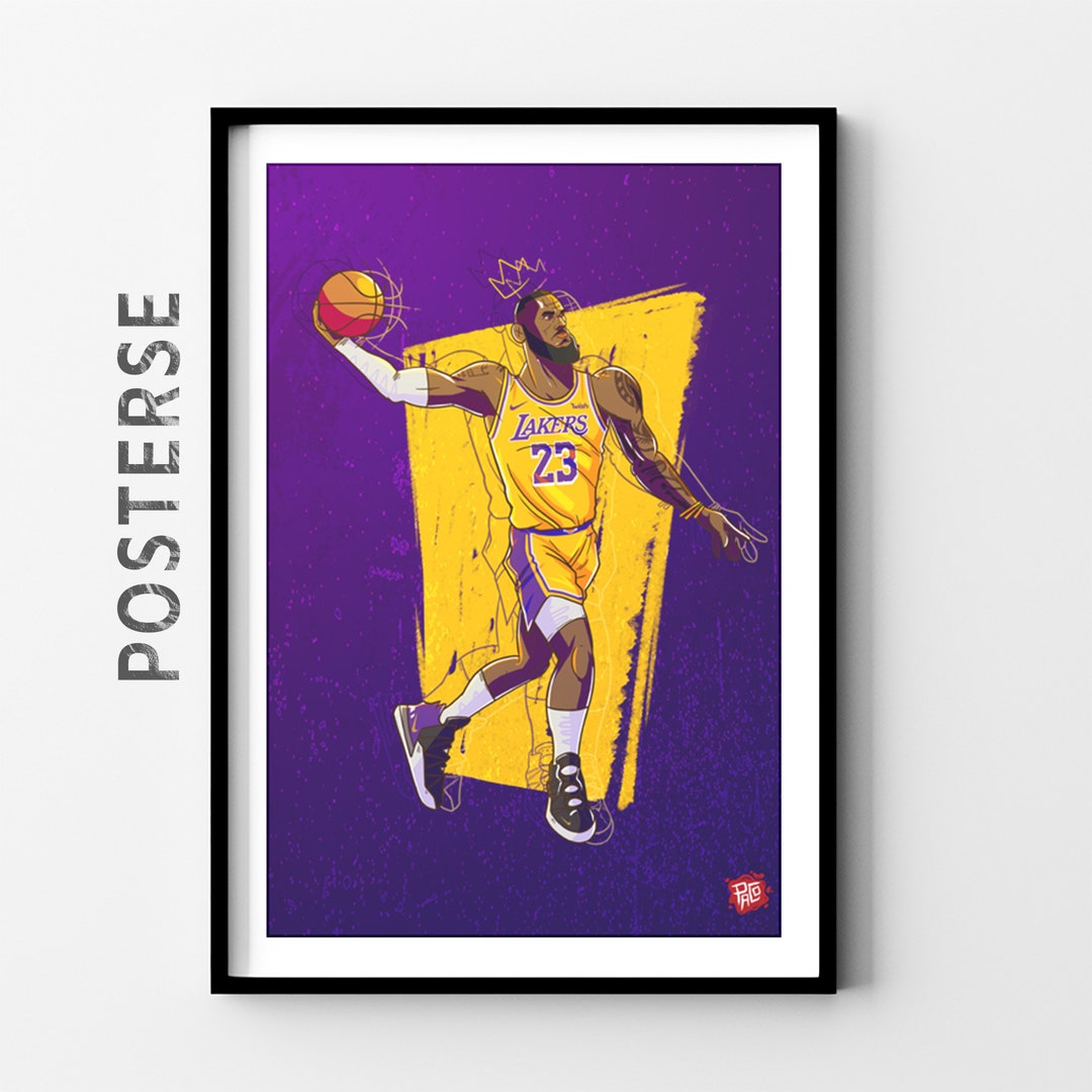 Lebron James Los Angeles Lakers Poster, NBA Posters, Basketball Wall ...