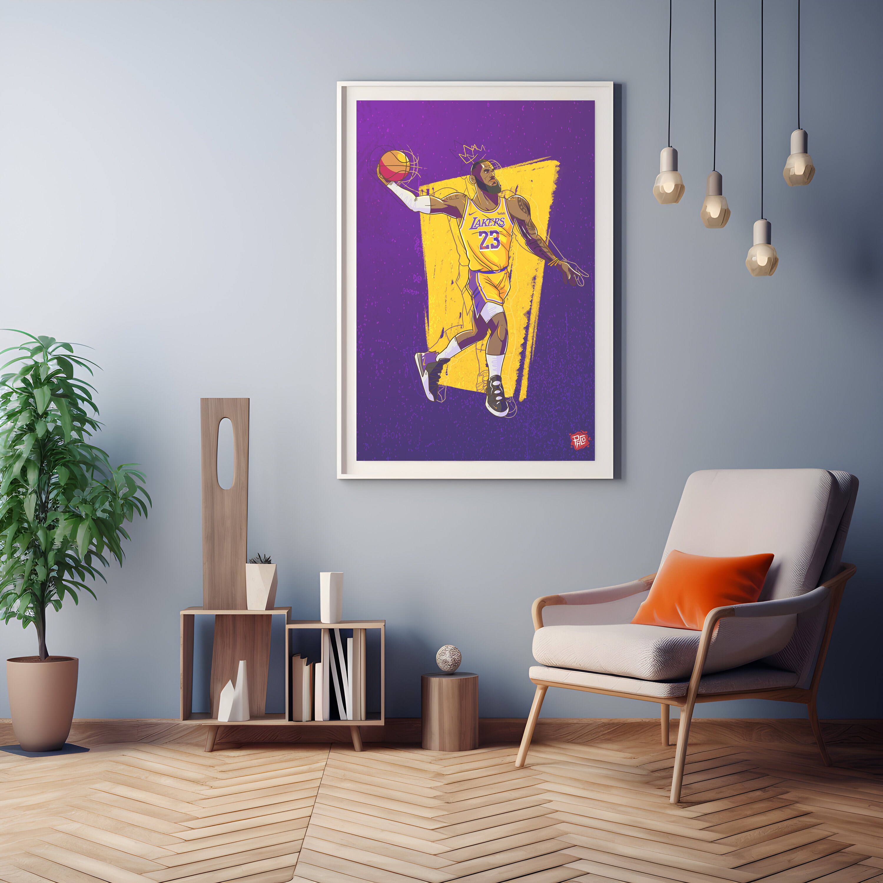 Lebron James Los Angeles Lakers Poster, NBA Posters, Basketball Wall ...
