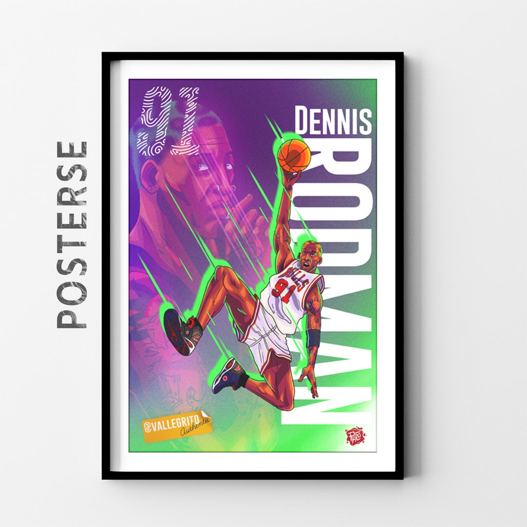 Dennis Rodman Chicago Bulls NBA Posters Basketball Wall Art - Etsy