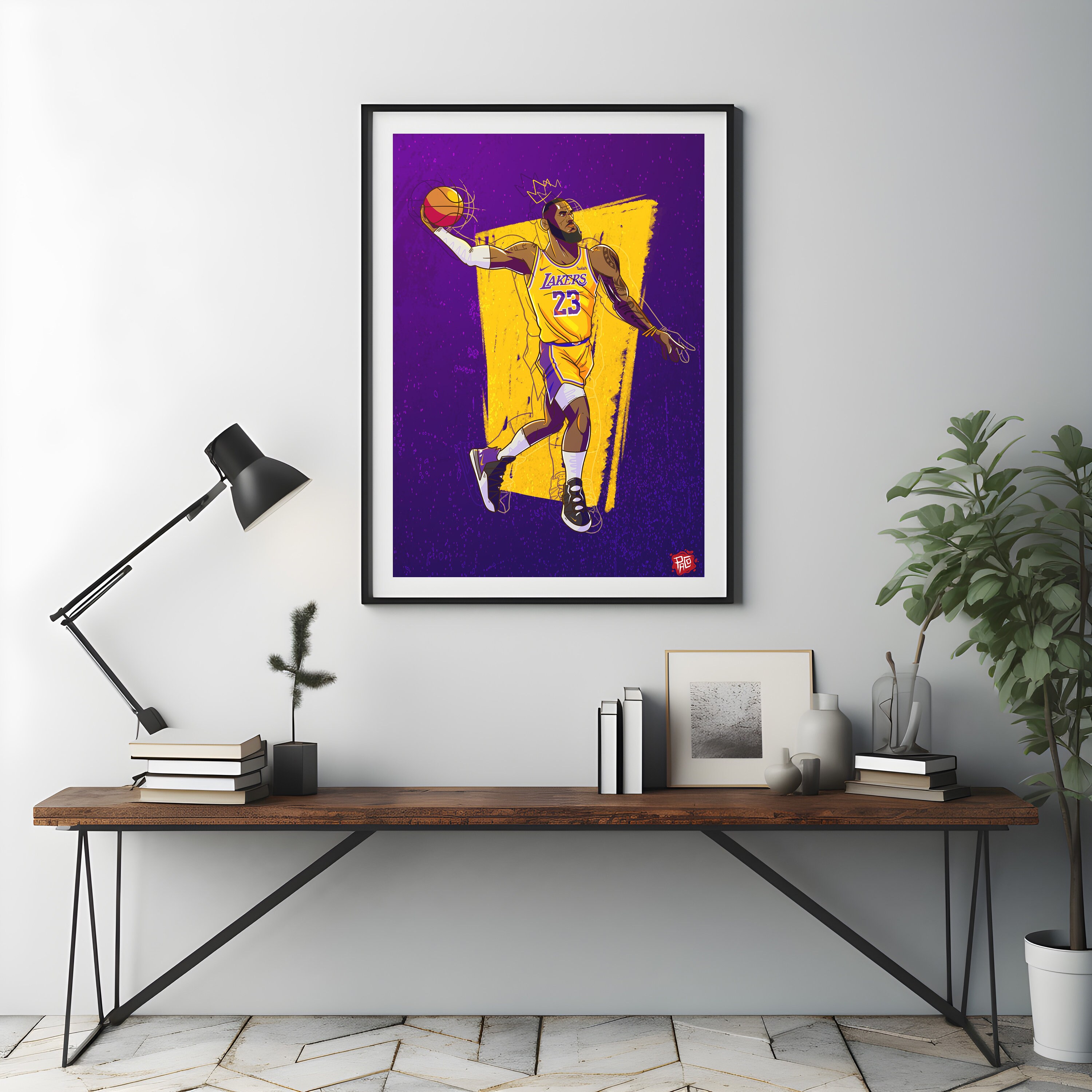 Lebron James Los Angeles Lakers Poster, NBA Posters, Basketball Wall ...