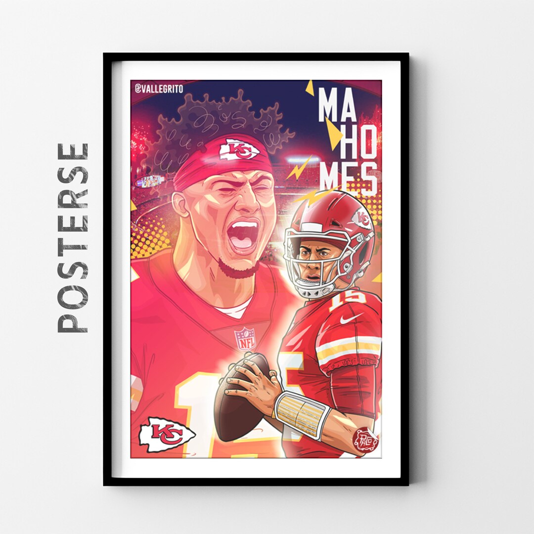 Kansas City Chiefs Poster Patrick Mahomes Print NFL Poster - Etsy