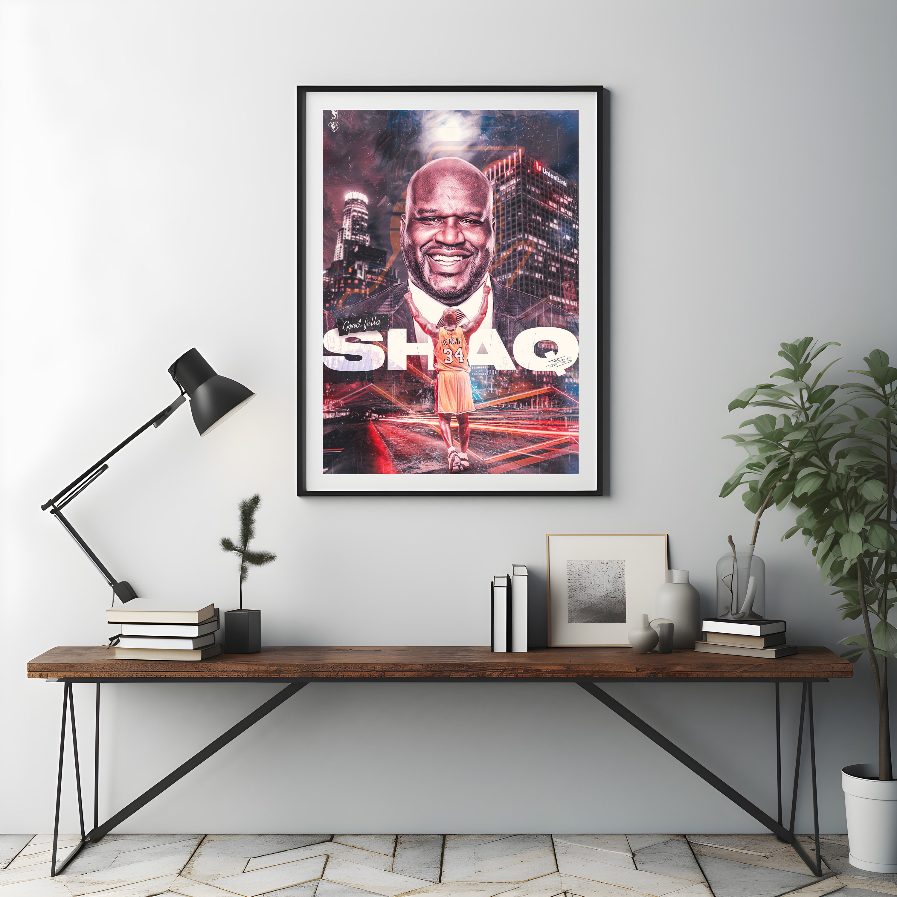 Los Angeles Lakers Shaquille O'neal NBA Posters, Basketball Wall Art ...