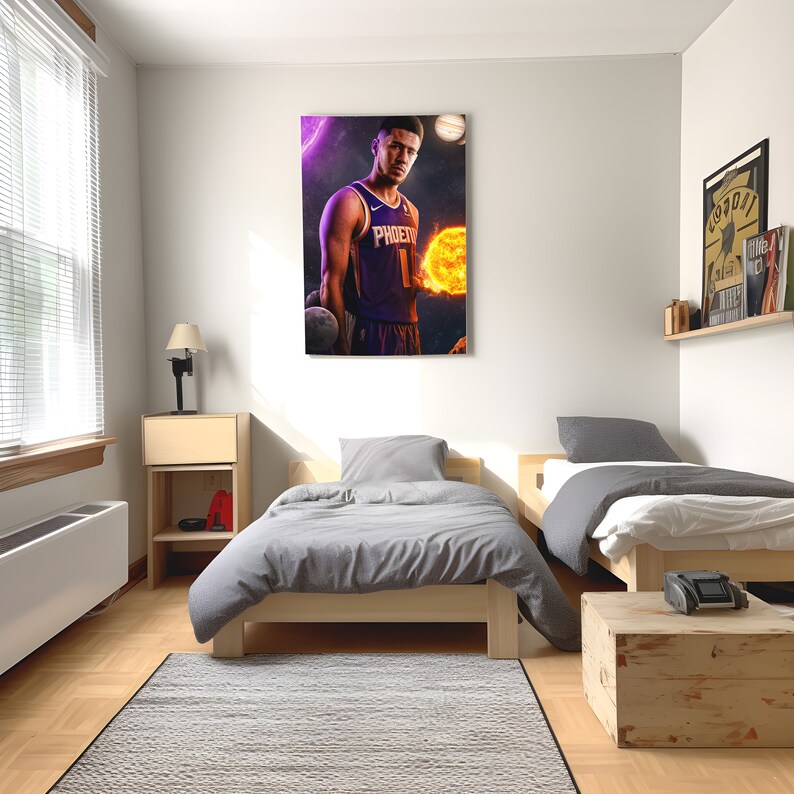 Devin Booker Poster, Phoenix Suns Print, Basketball Wall Art, Modern ...