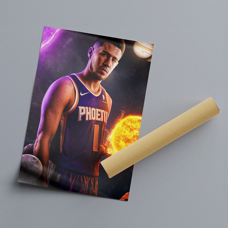 Devin Booker Poster, Phoenix Suns Print, Basketball Wall Art, Modern ...