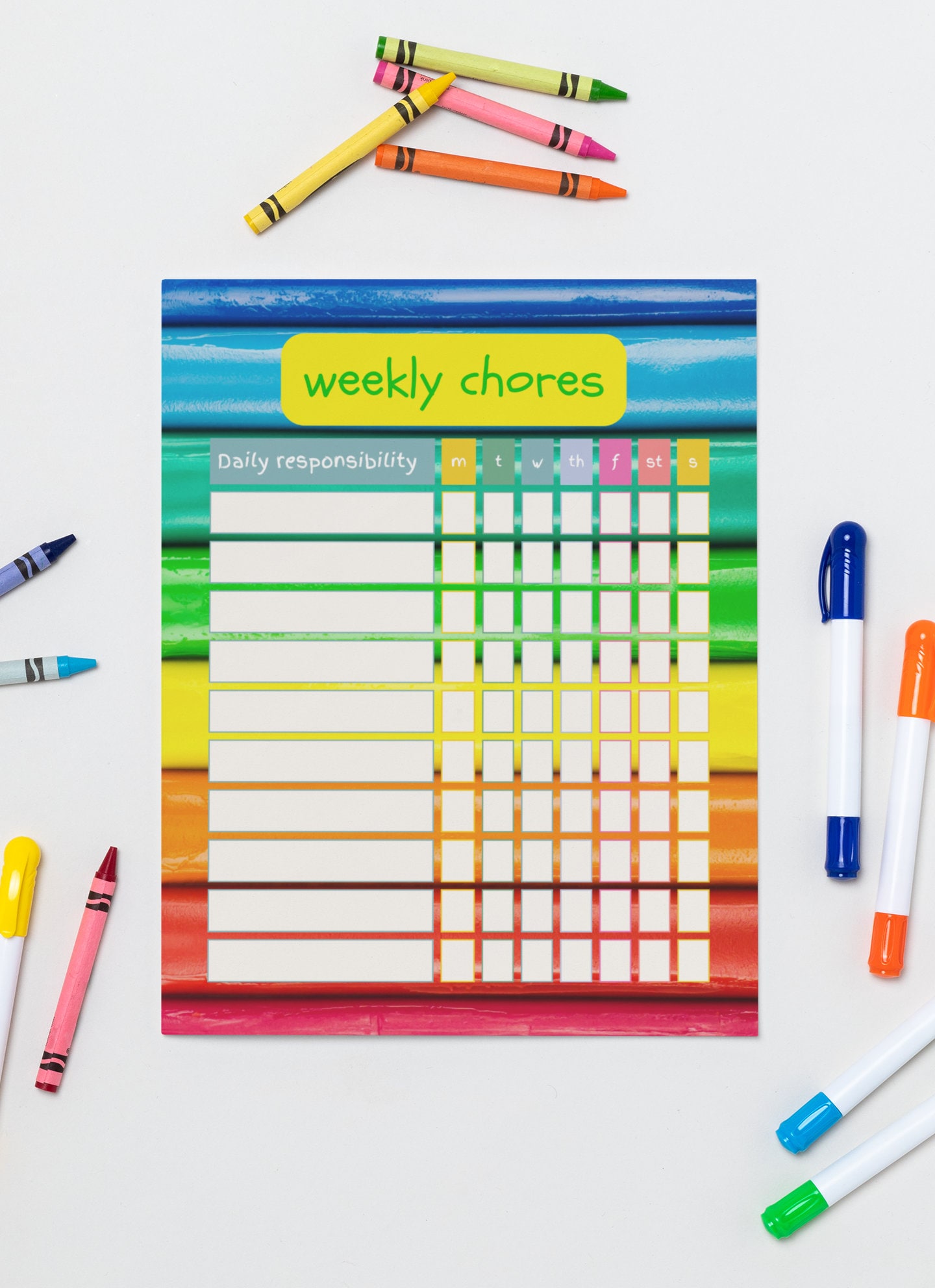 Weekly Chore Chart for Kids | Weekly Routine | Daily Chores | Planner ...