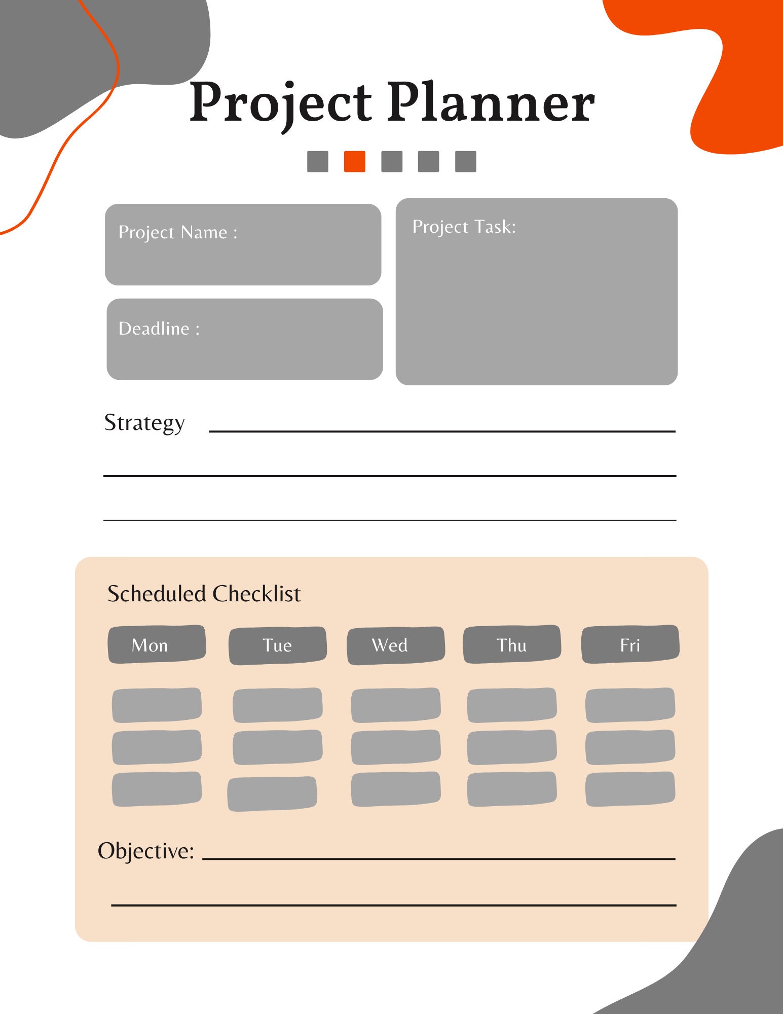 Project Planner Template, Project Tracker, Printable Planner, Work ...