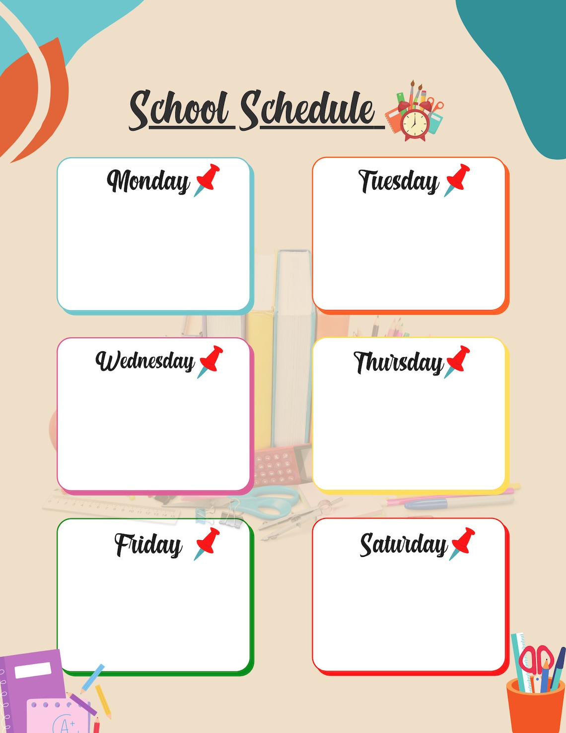 Printable Daily School Schedule, School Schedule, Everyday School ...