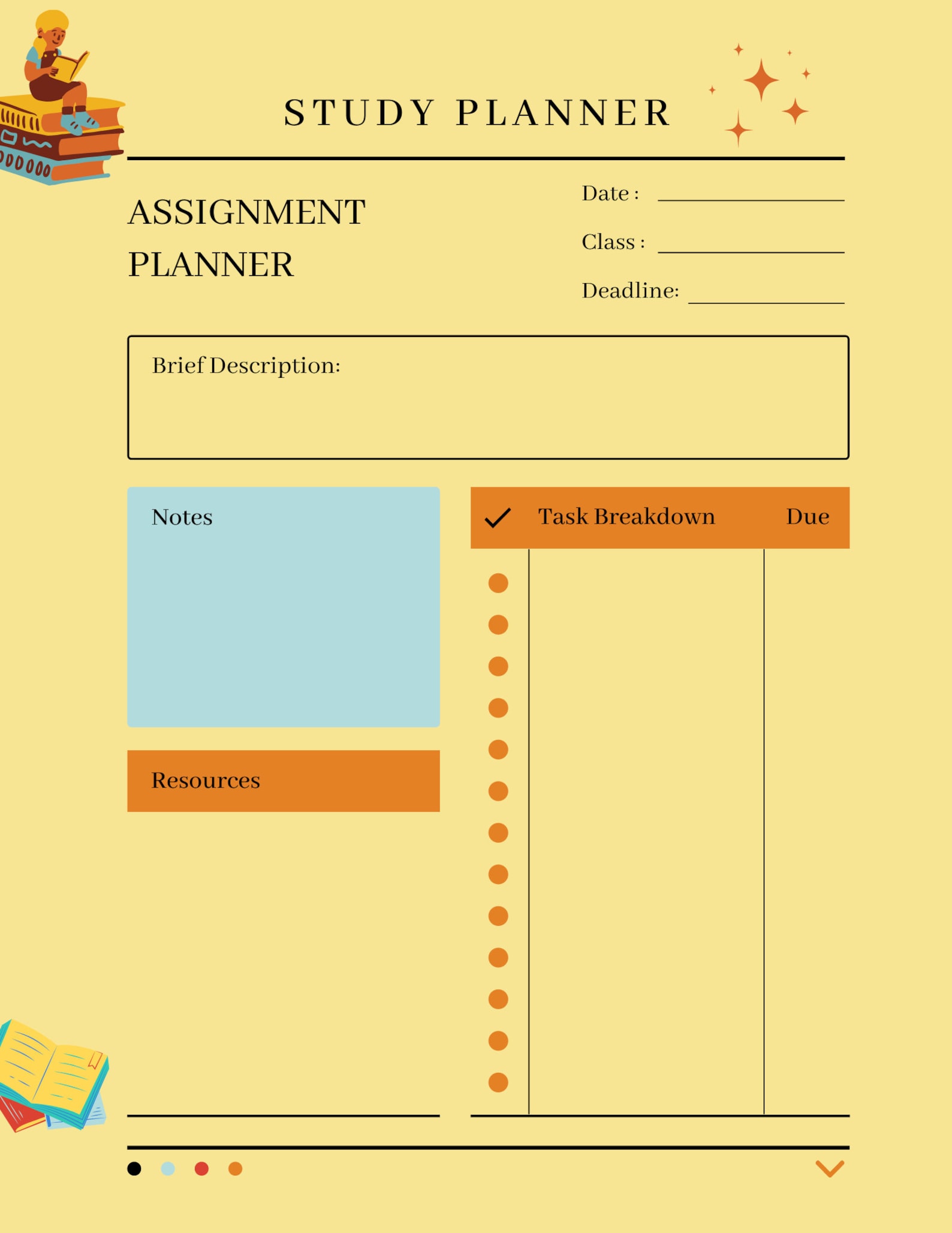 College Student Study Planner, Printable Student Planner, Study Planner ...