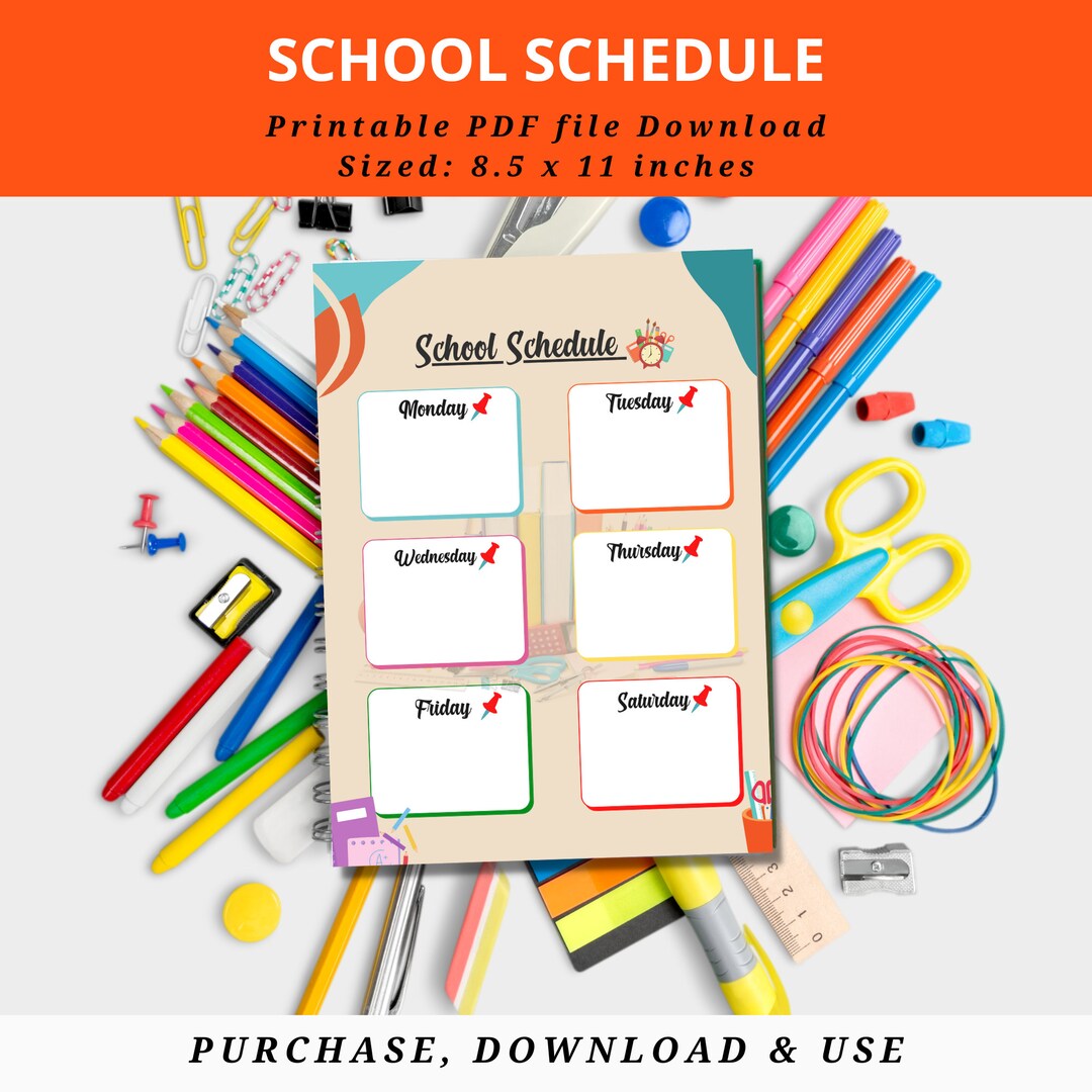 Printable Daily School Schedule, School Schedule, Everyday School ...