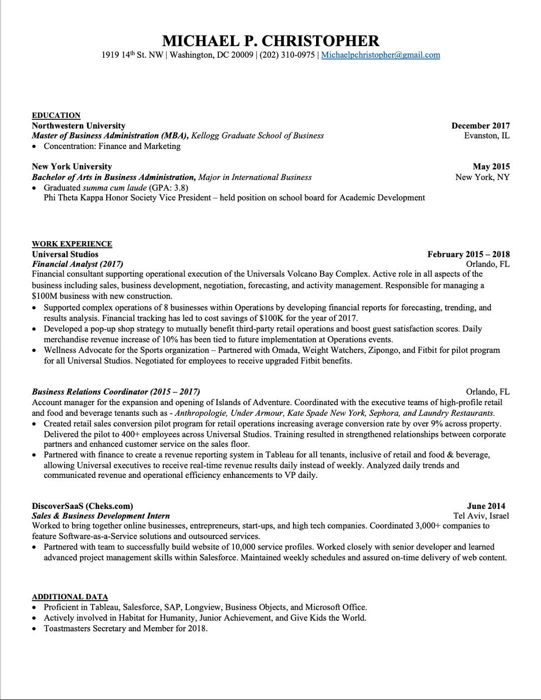 Young Professional Resume Template - Business - Etsy