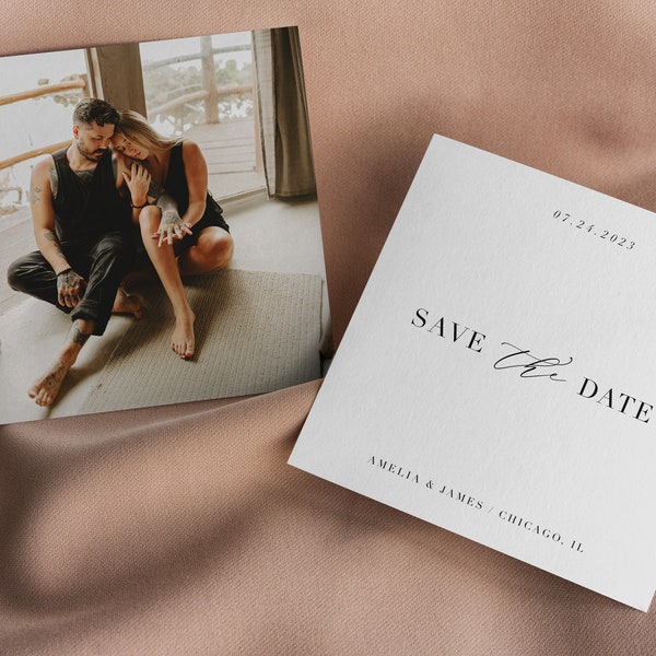 Square Save the Date - Etsy