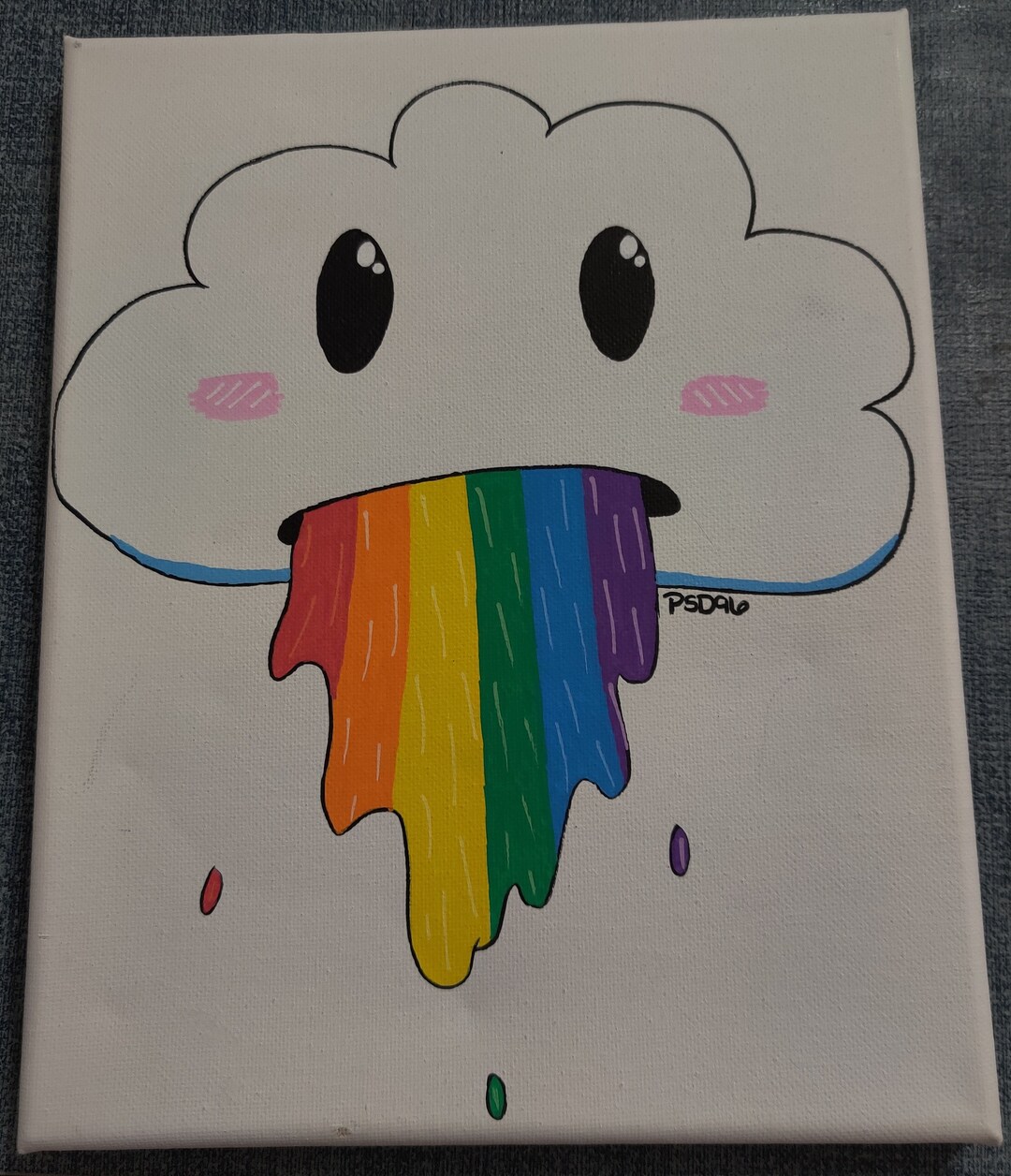 Rainbow Cloud Painting - Etsy