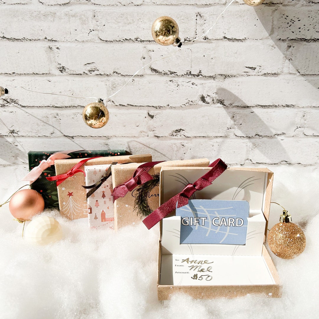 Gift Card Holder Boxes - Cozy Christmas With Popup Insert - 4 Pack - Etsy