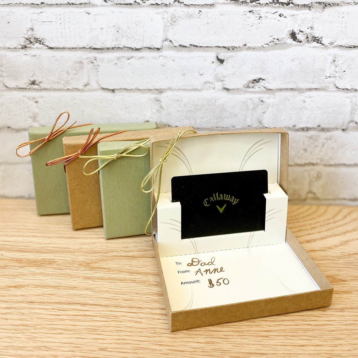 Gift Card Holder Boxes - Natural Krafty Sage Pop up Insert 4-pack With ...