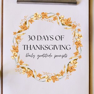30 Days of Thanksgiving, Printable Digital Download, Family Gratitude ...