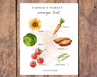 Farmers Market Scavenger Hunt Printable for Kids - Etsy