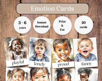 Emotions Poster Printable Instant Download Watercolor for Kids - Etsy