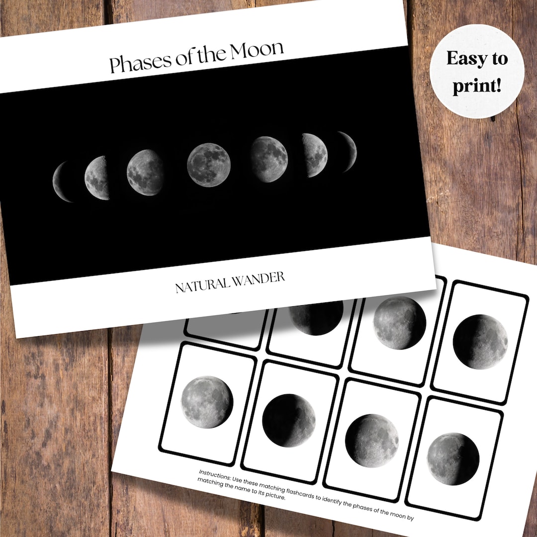Phases of the Moon Activity Unit, Bonus Solar System Cards, for ...
