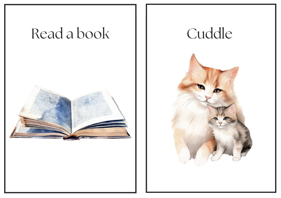 Calm Down Cards, Set of 20 Printable Watercolor Animals Cards, Tool for ...