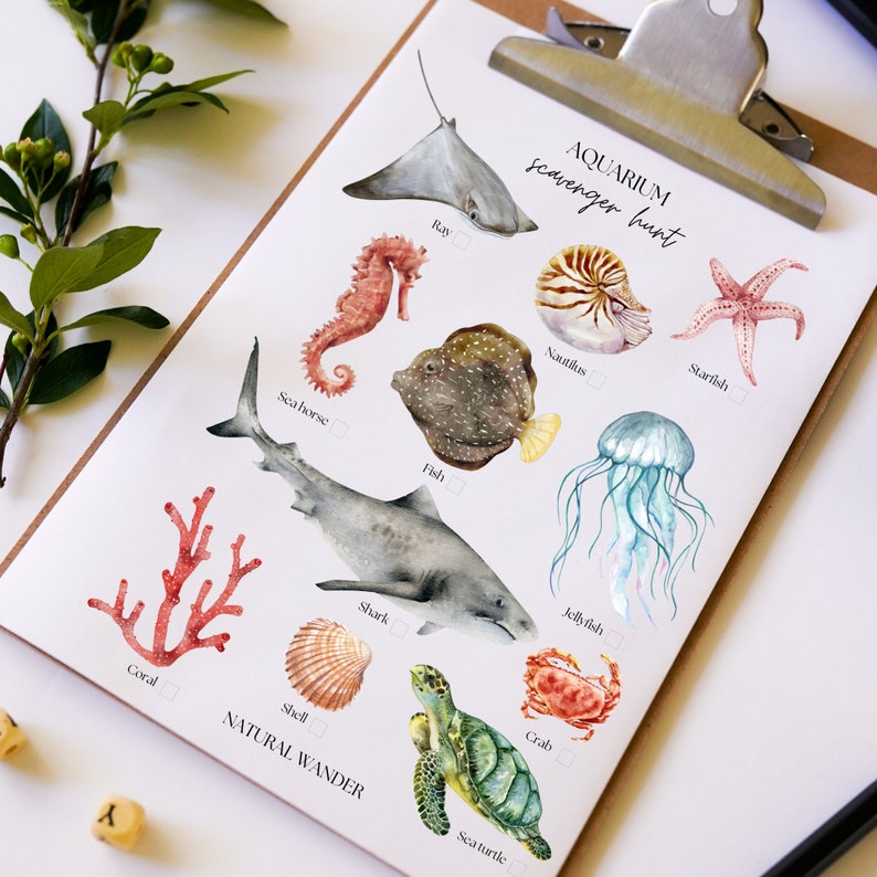 Aquarium Scavenger Hunt for Field Trip - Etsy