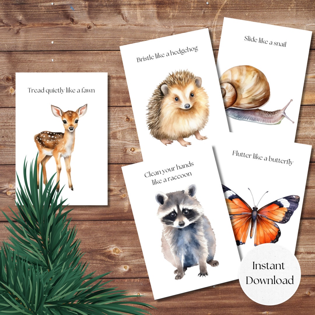 Movement Cards, 20 Printable, Instant Download, Winter Game, Nature ...