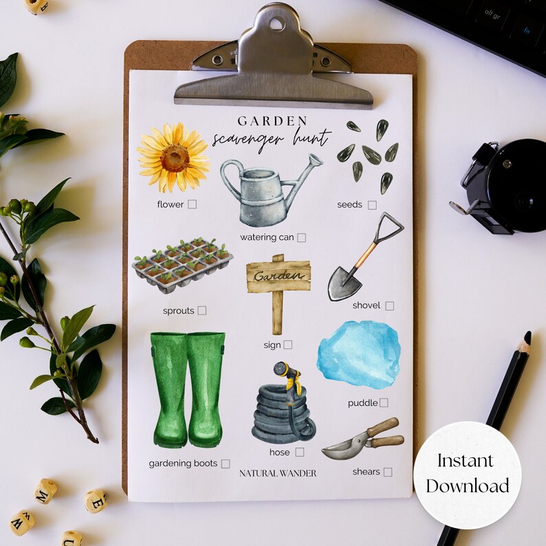 Garden Scavenger Hunt Outdoorsy Game Nature Kids Outdoor - Etsy