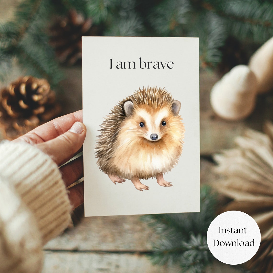 Woodland Animals Affirmation Cards: Watercolor Prints (digital Download ...