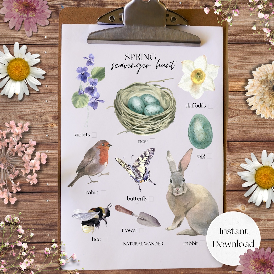 Spring Scavenger Hunt, Forest School, Learn About Nature, Homeschool ...
