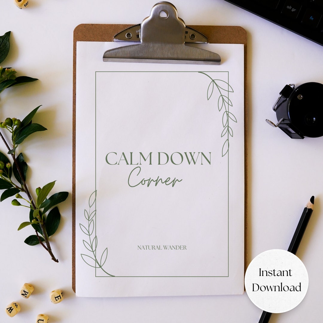 Calm Down Corner Kit, Instant Download, Printable Watercolor for Kids ...