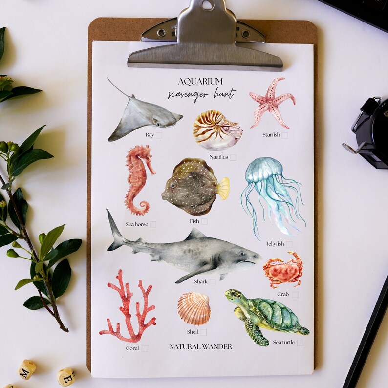Aquarium Scavenger Hunt for Field Trip - Etsy