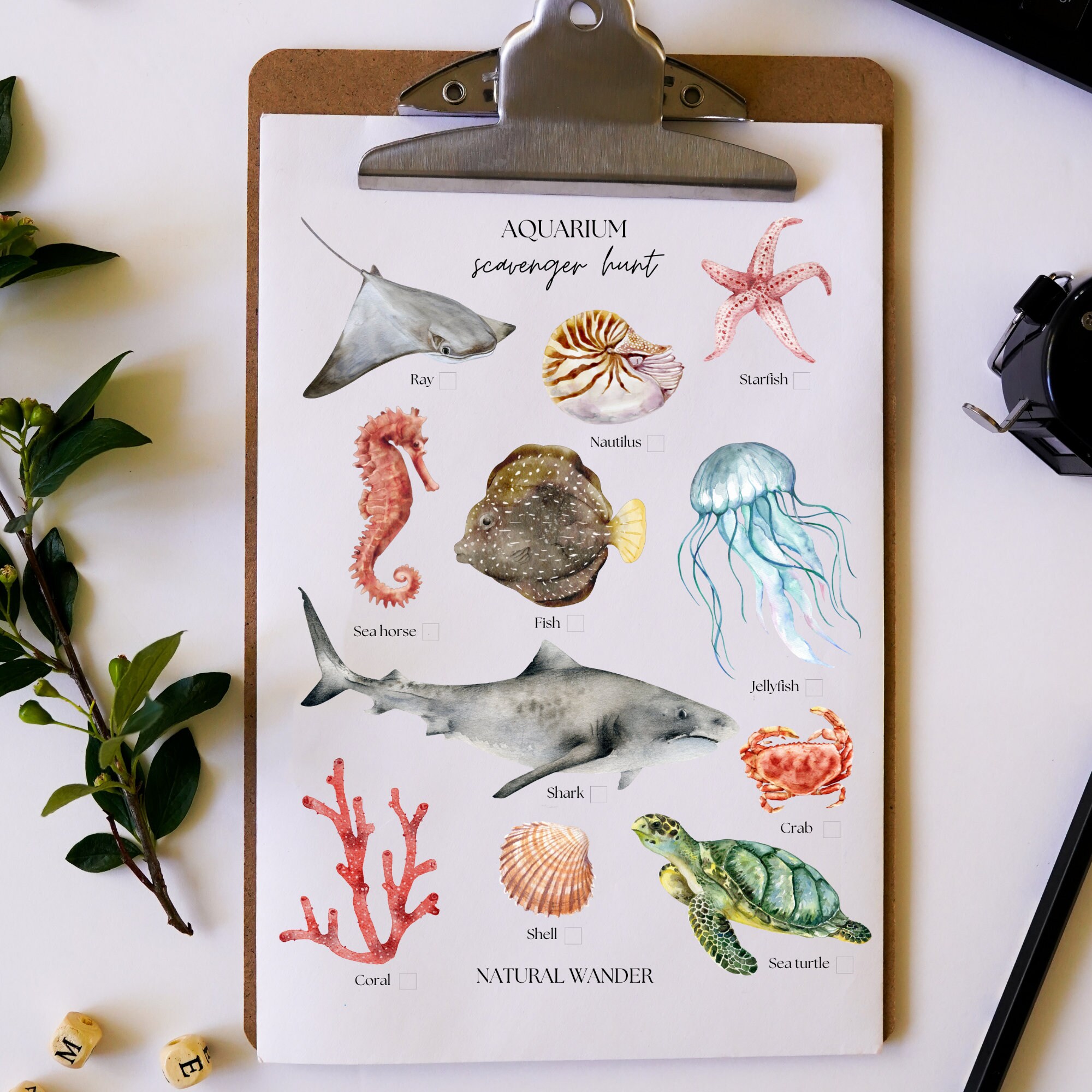 Aquarium Scavenger Hunt for Field Trip - Etsy