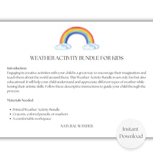 Weather Printable Activities Bundle, Instant Digital Download ...