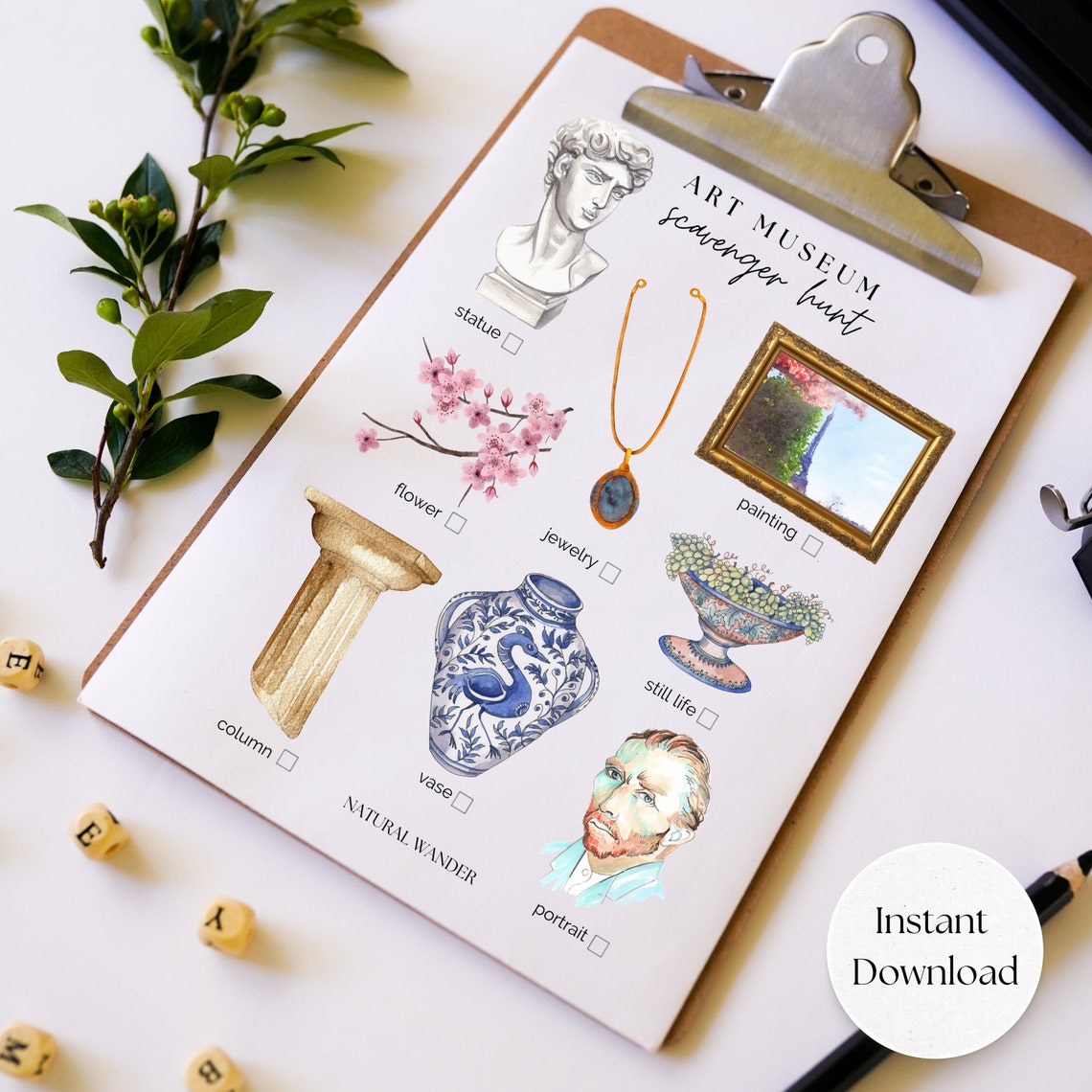 Museum Scavenger Hunt,art Museum, Learn About Art, Homeschool Artlesson ...