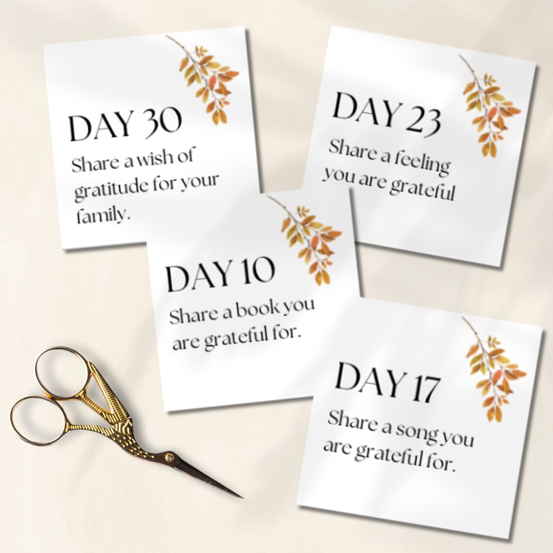 30 Days of Thanksgiving, Printable, Card Set, Family Game, Thankful ...