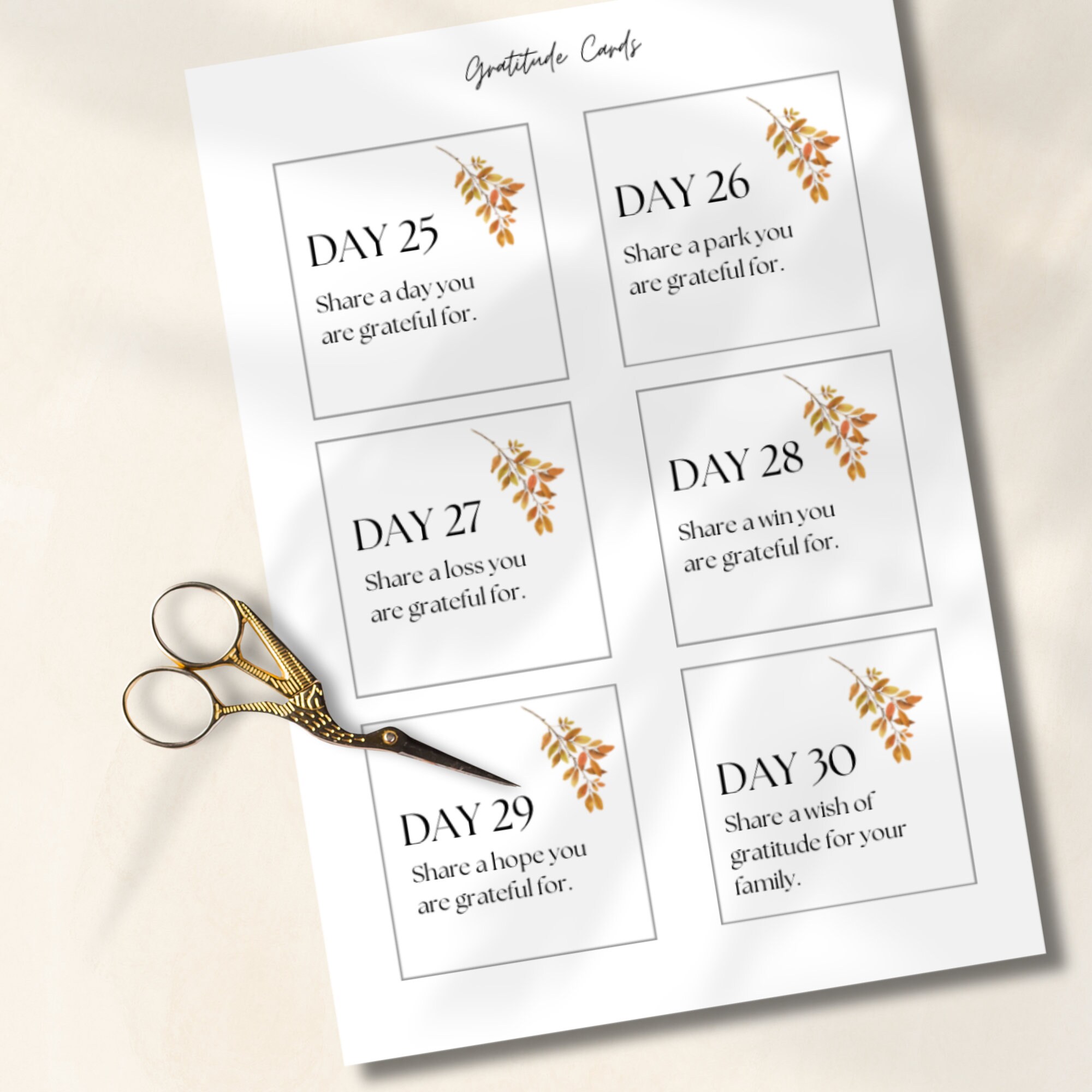 30 Days of Thanksgiving, Printable, Card Set, Family Game, Thankful ...