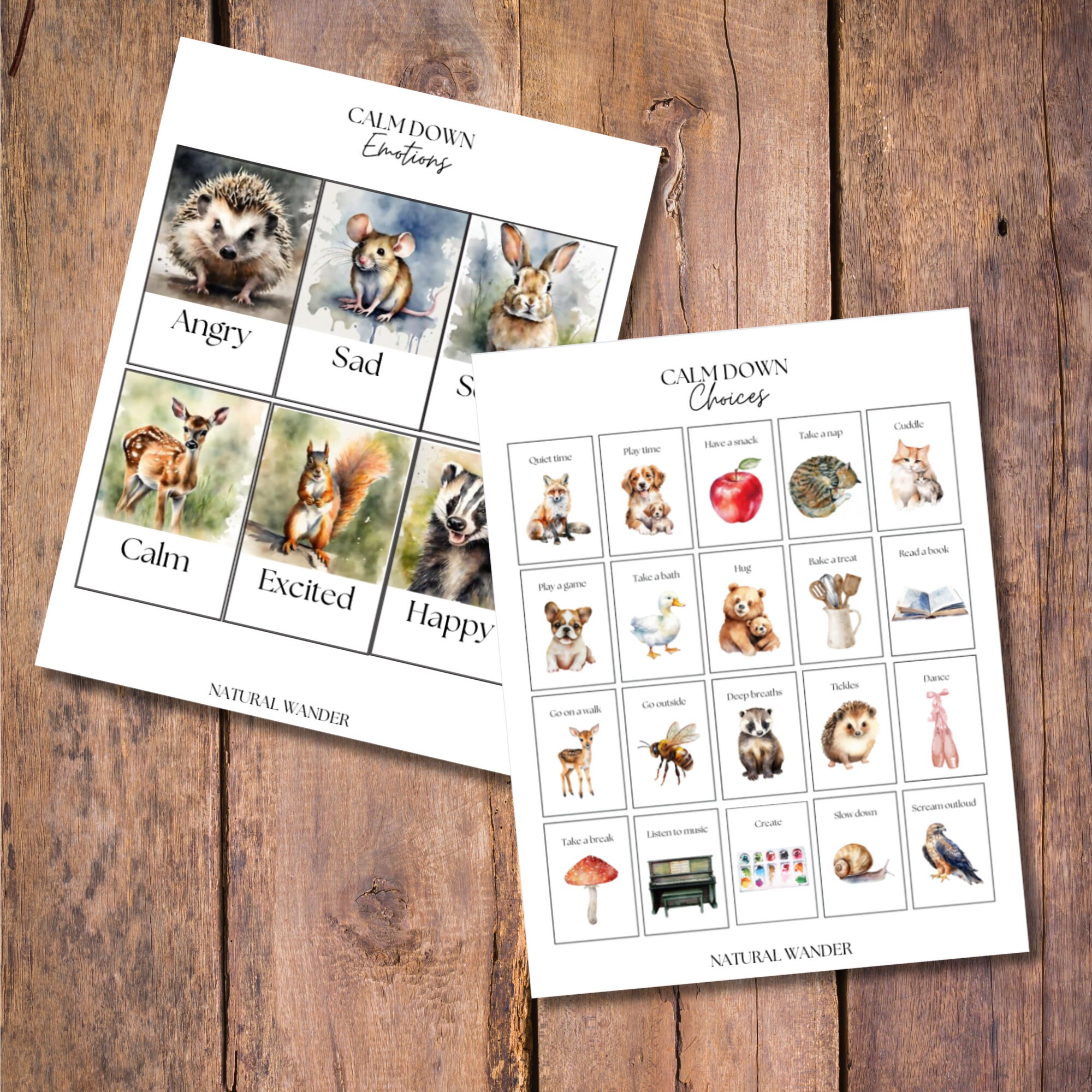 Calm Down Corner Kit, Instant Download, Printable Watercolor for Kids ...