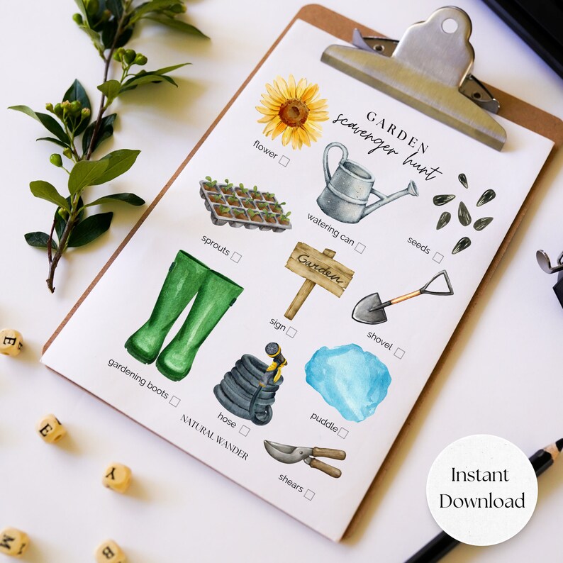 Garden Scavenger Hunt Outdoorsy Game Nature Kids Outdoor - Etsy