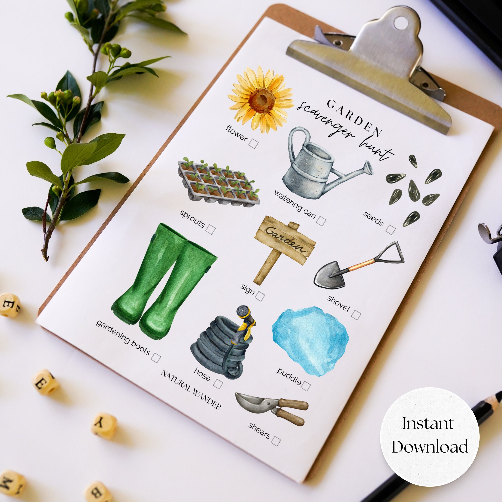 Garden Scavenger Hunt Outdoorsy Game Nature Kids Outdoor - Etsy