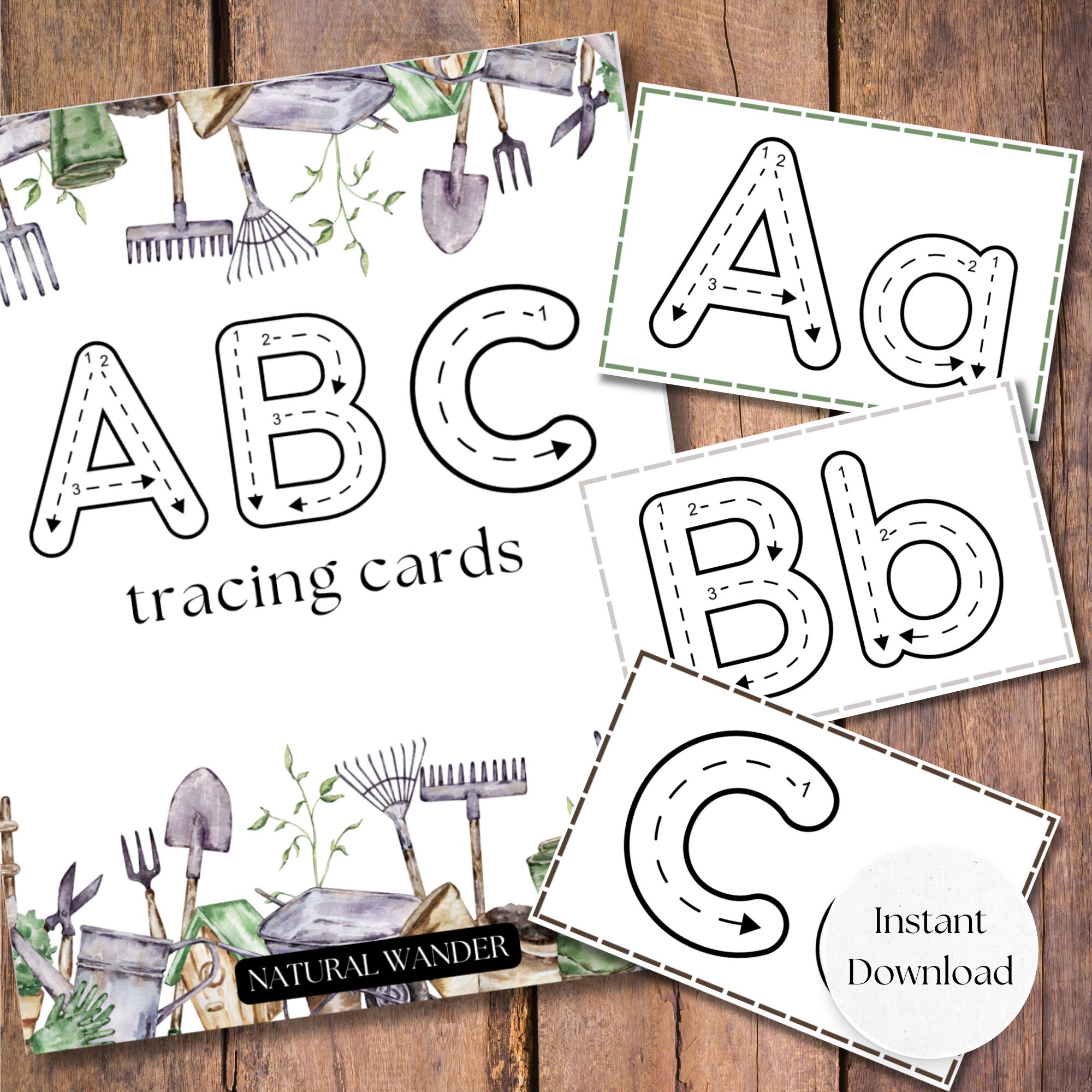 ABC Tracing Cards, Montessori Activity, Hands-on Kids Activity, Pre ...