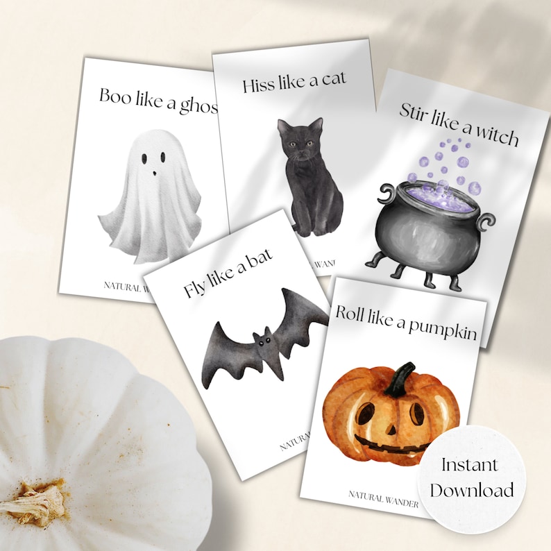 Halloween, Movement Cards, Printable, Instant Download, Homeschool ...