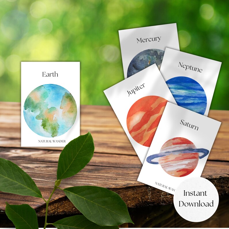 Planet Flashcards, Instant Download, Printable, Montessori Lesson ...
