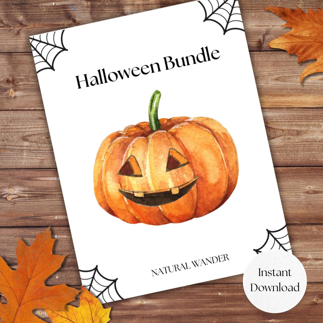 Halloween Bundle, Printable Instant Download Watercolor Activities for ...