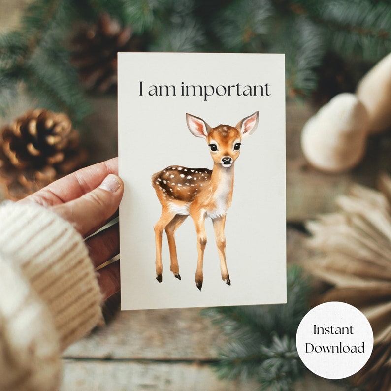 Watercolor Woodland Affirmation Cards: Kids Emotions, Printable ...